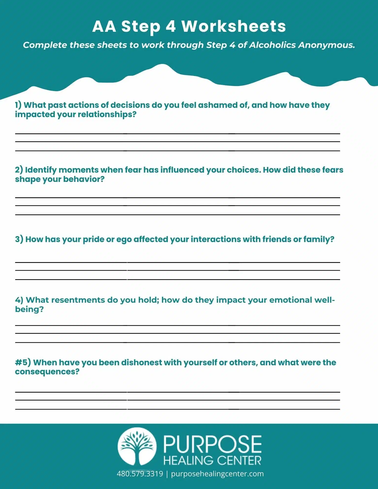 Downloadable AA Step 4 Worksheet | Purpose | Get Support