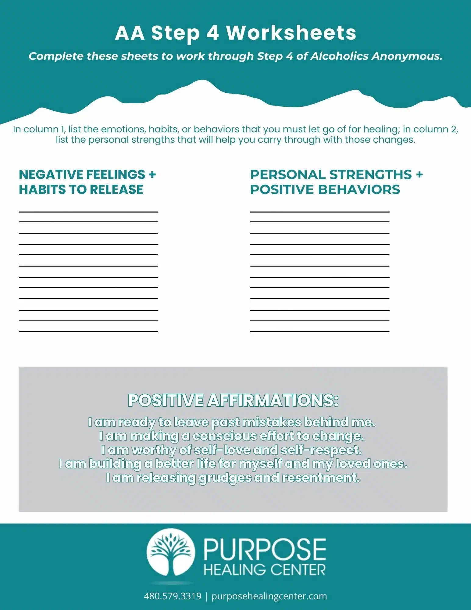 Downloadable AA Step 4 Worksheet | Purpose | Get Support